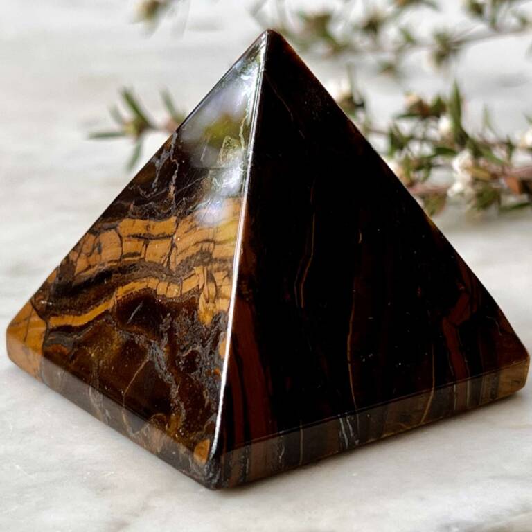 Golden tiger eye pyramid - The Hidden Gem