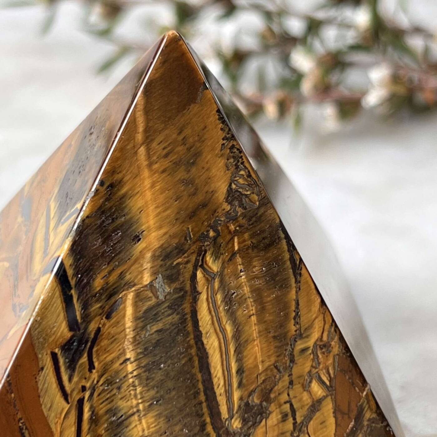 Golden tiger eye pyramid - The Hidden Gem